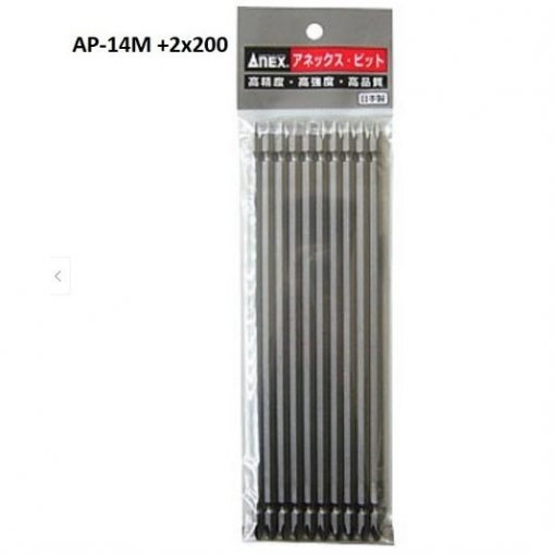 Vỉ 10 mũi vít 2 đầu có từ tính AP-14M Anex Japan - TOOL JAPAN