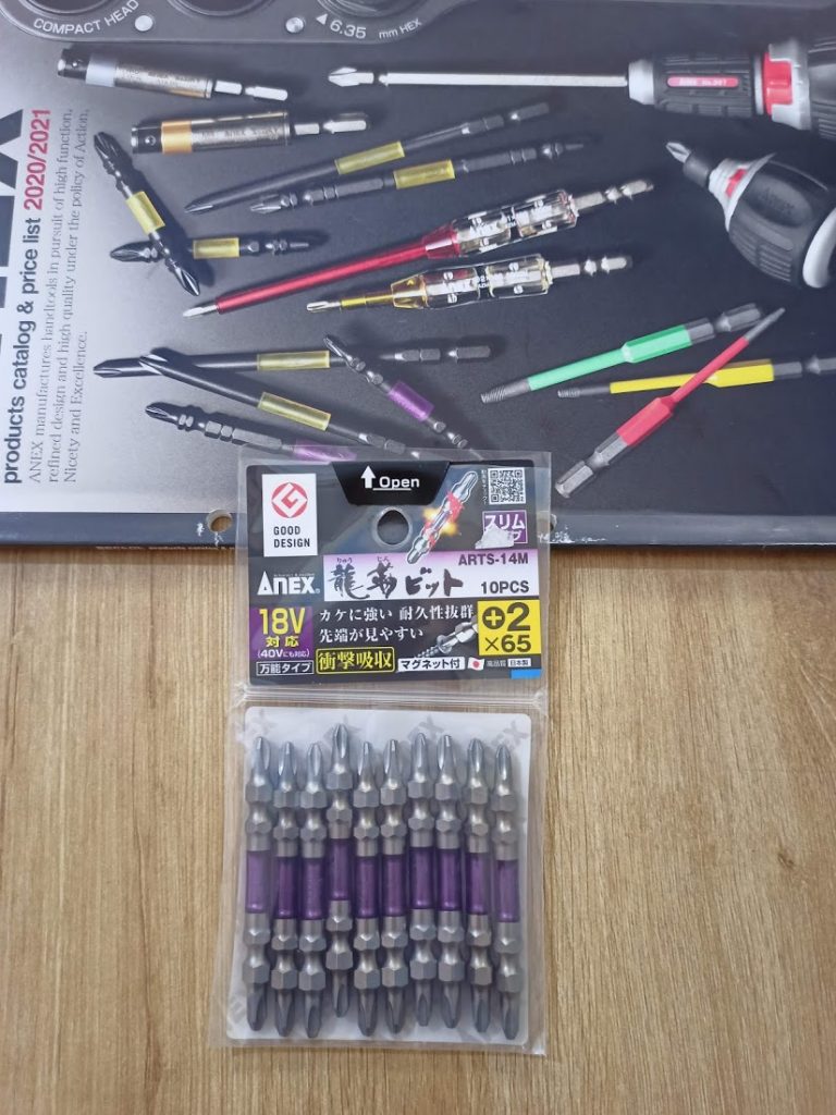 Vỉ 10 mũi vít 2 đầu có từ tính ARTS-14M Anex Japan - TOOL JAPAN